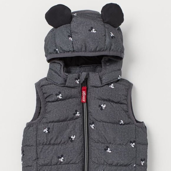Disney | Jackets & Coats | Hm Disney Mickey Mouse Puffer Padded Hooded ...